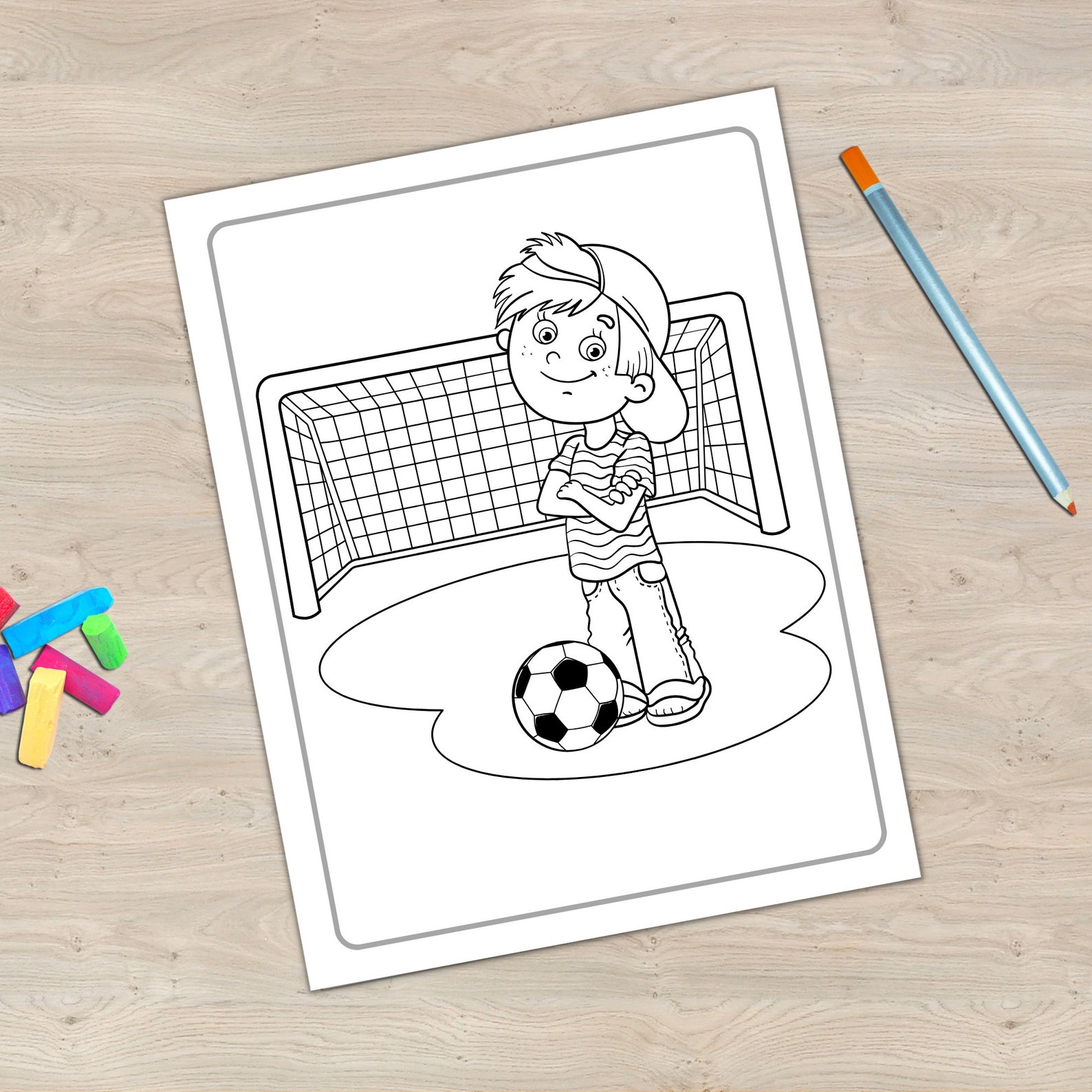 Soccer Coloring Pages for Kids Ages 4-12| Printable Coloring Book With ...