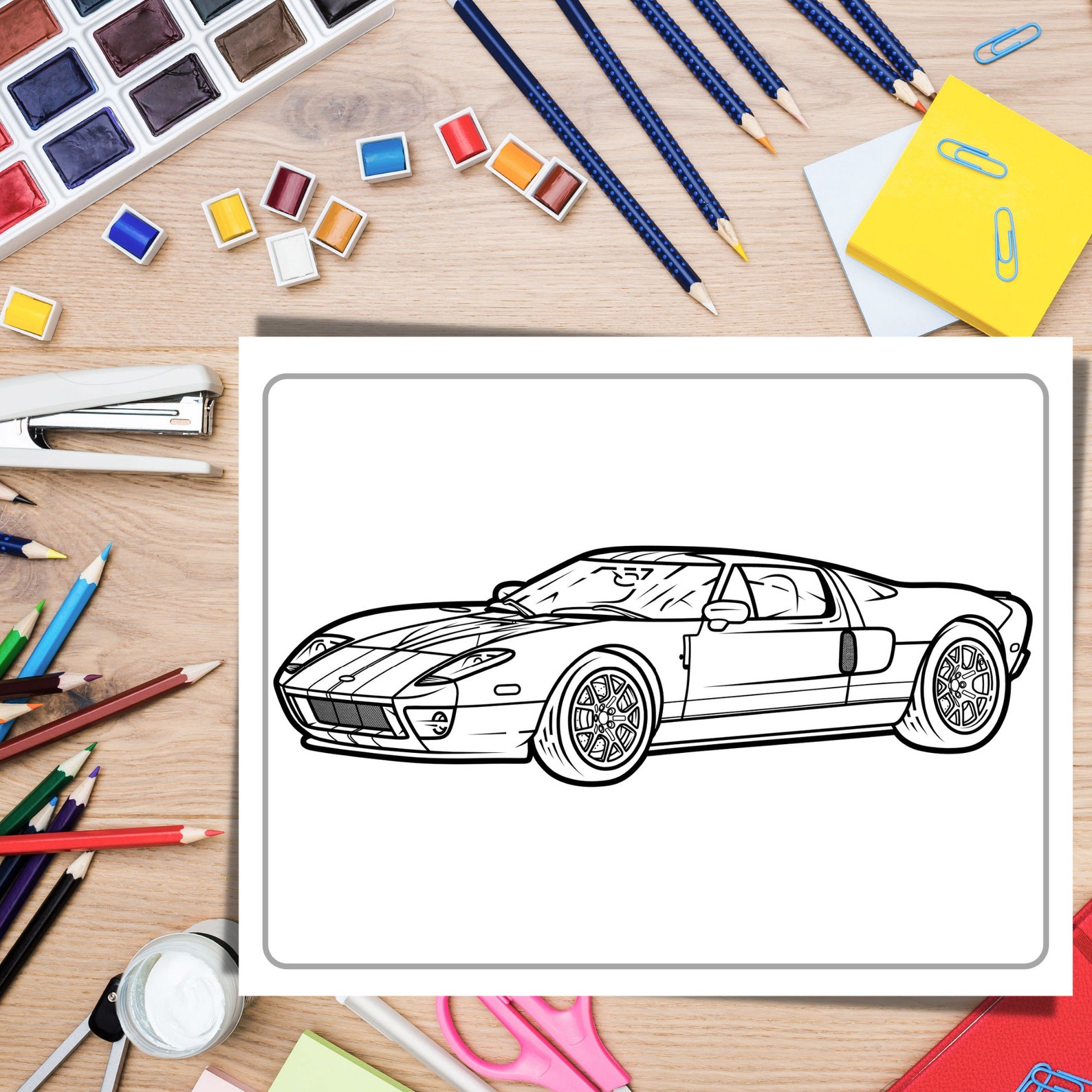 Sport Cars Coloring Pages for Kids Printable Coloring Book With 50 ...