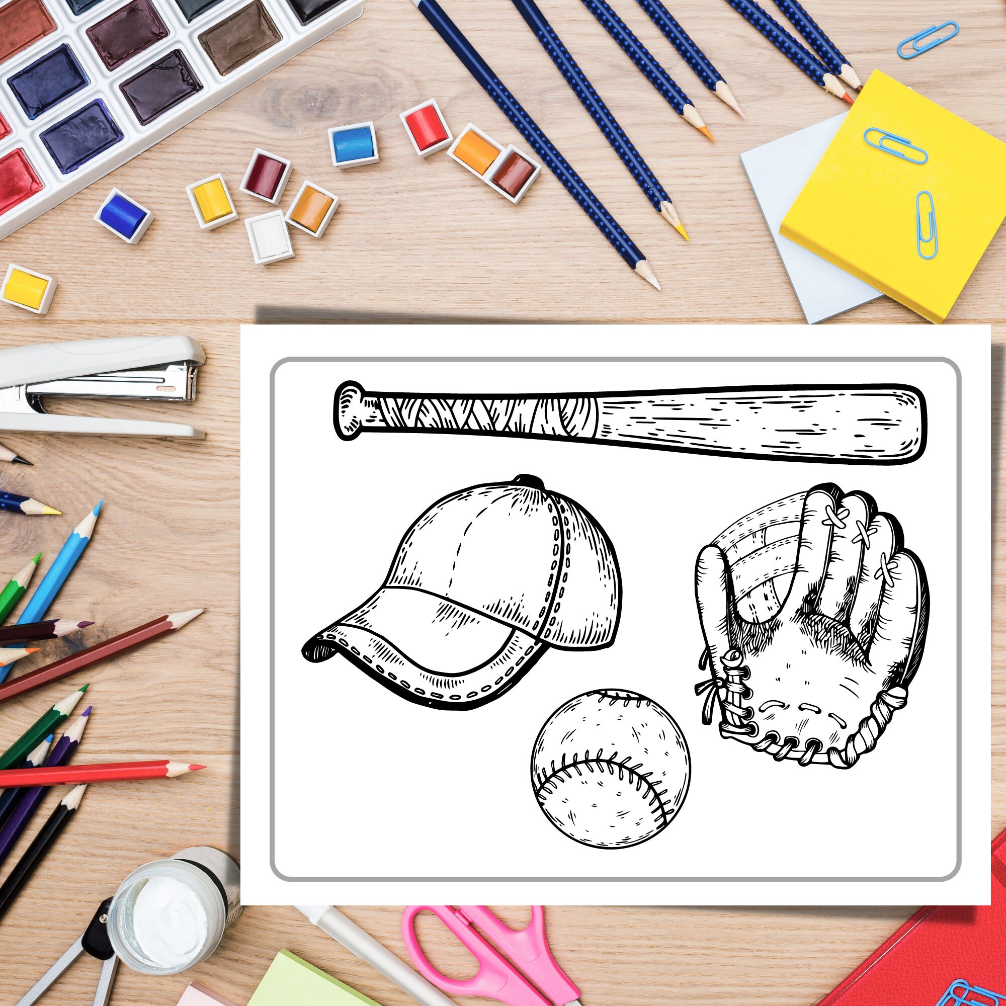 Baseball Coloring Pages for Kids Ages 4-8 | Printable Coloring Book ...