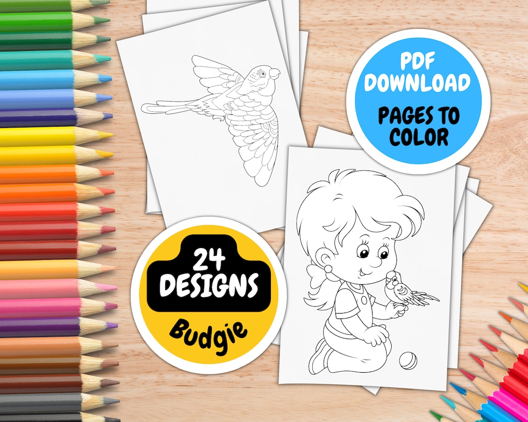 Budgie Coloring Pages for Kids Ages 4-8 by Inkhorse Publishing | Kids ...