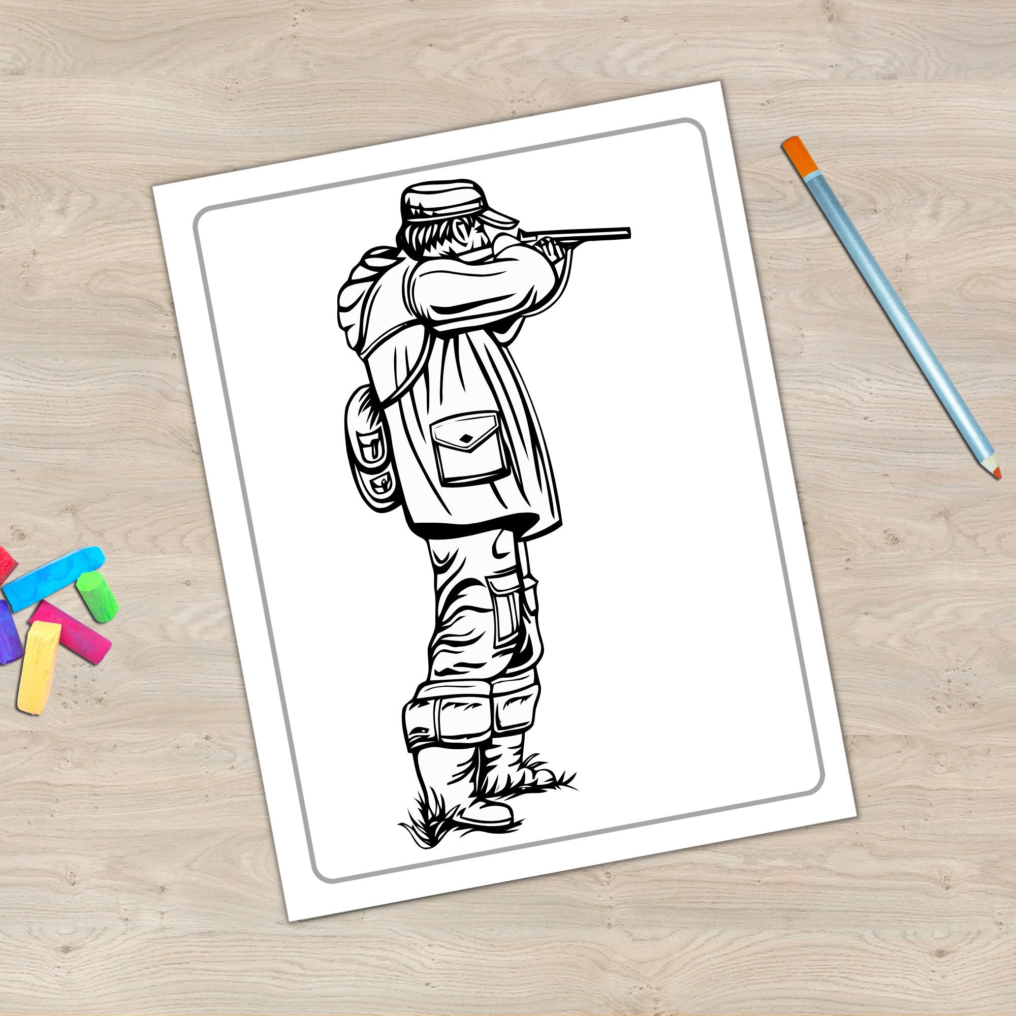Hunting Coloring Pages for Kids Ages 4-8 | Printable Coloring Book With ...