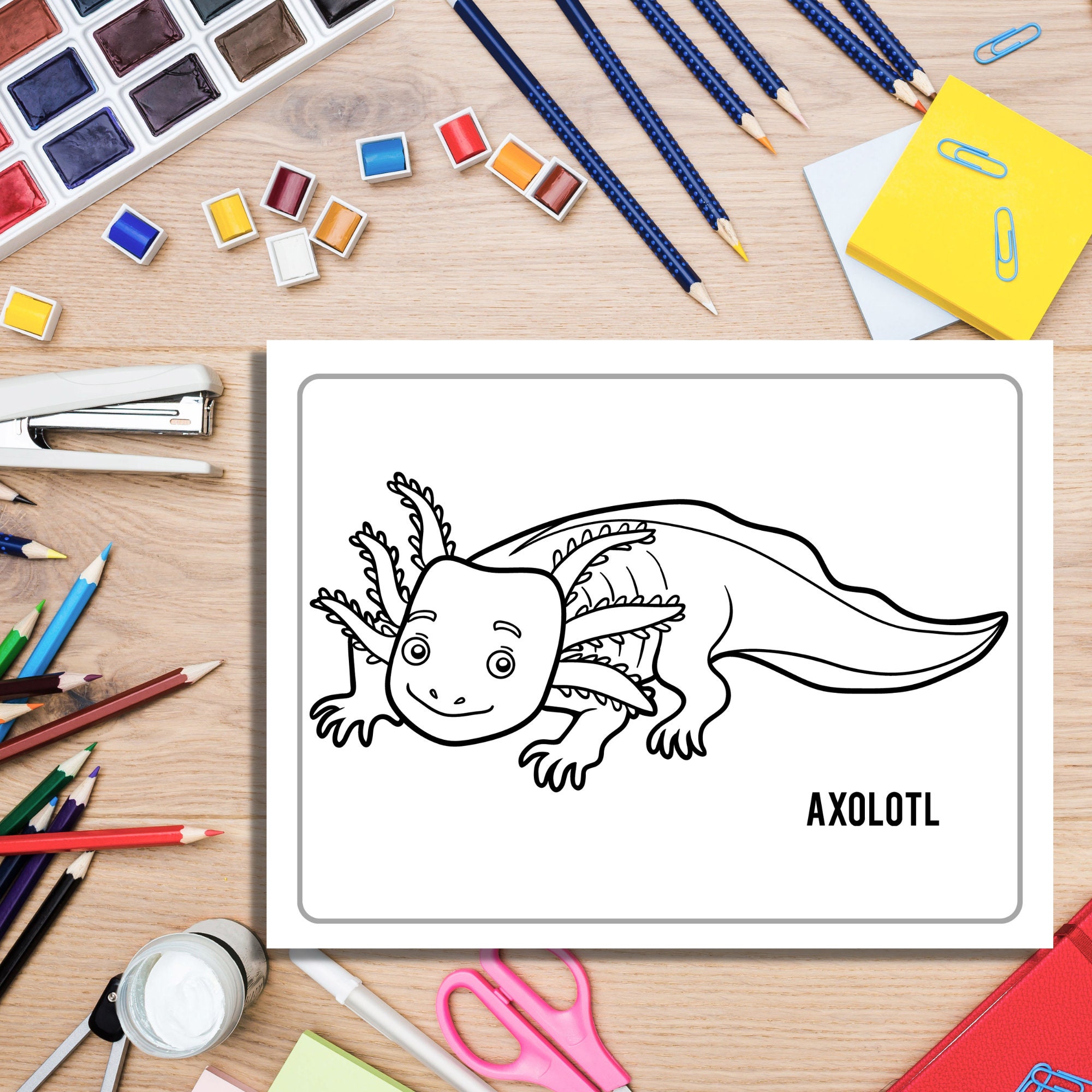 Axolotl Coloring Pages for Kids Ages 4-12 Printable Coloring Book With ...