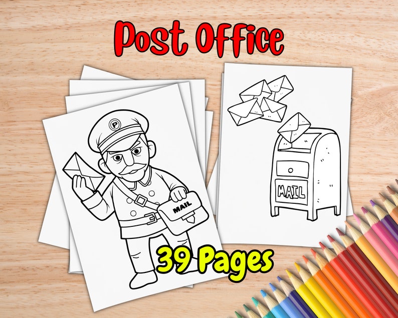 Post Office Coloring Pages for Kids Ages 4-8 by Inkhorse Publishing ...