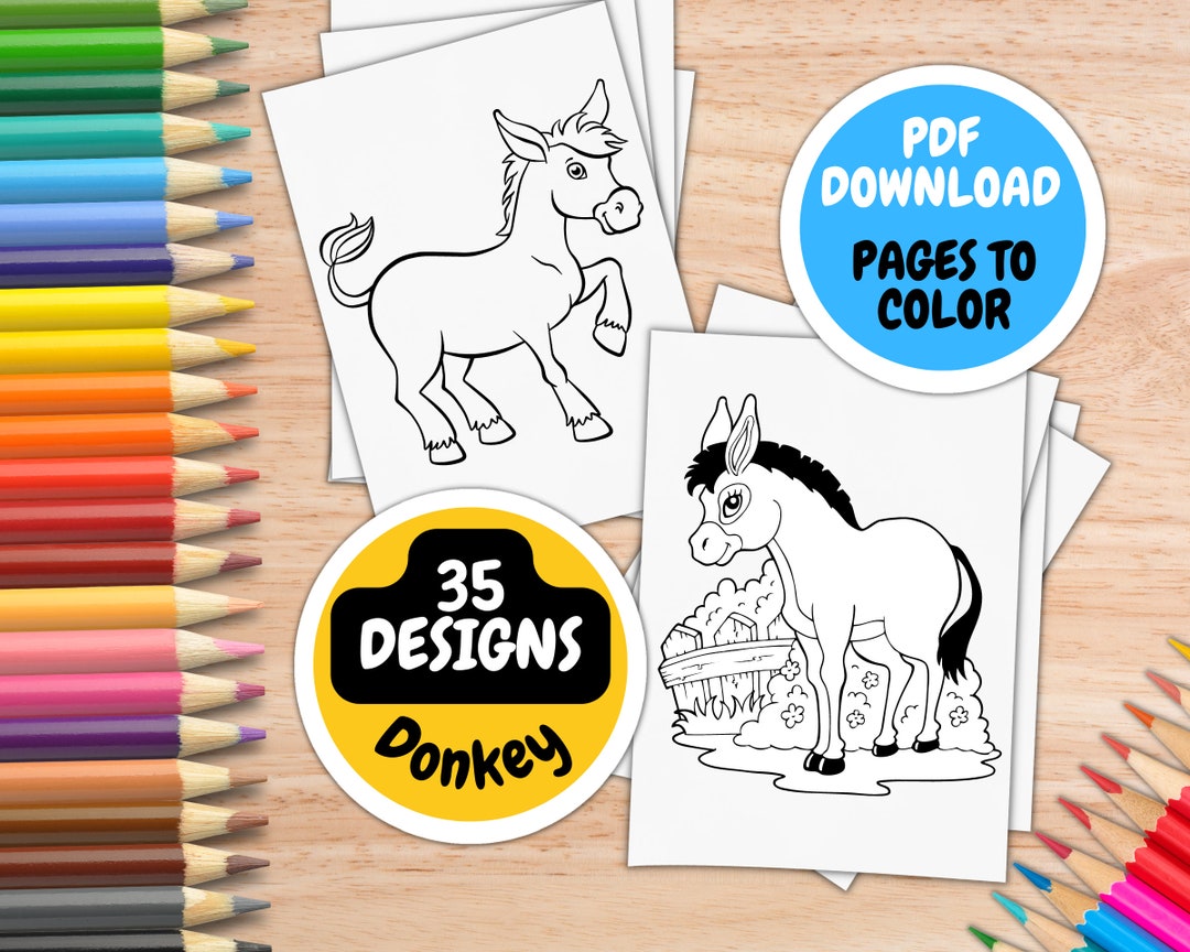 Donkey Coloring Pages for Kids Ages 4-8 by Inkhorse Publishing | Kids ...