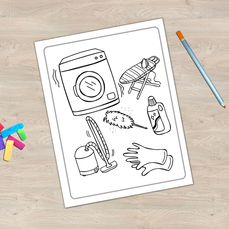 Washing Machine Coloring Pages for Kids Ages 3-8 by Inkhorse Publishing ...