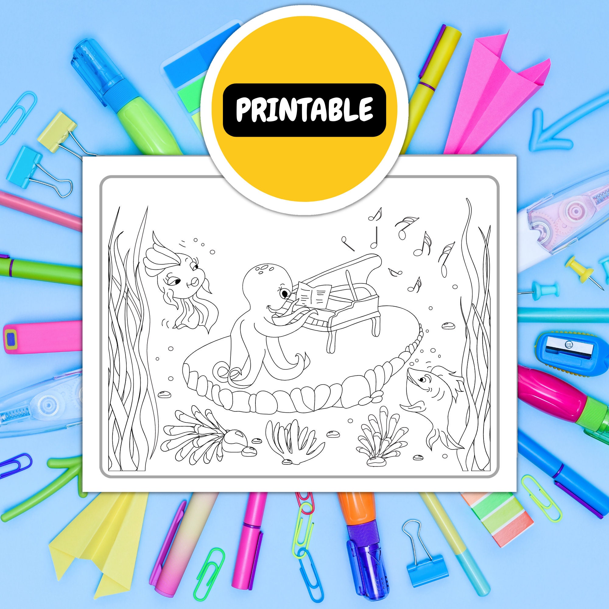 Deep Ocean Coloring Pages for Kids Ages 5-12 by Inkhorse Publishing ...