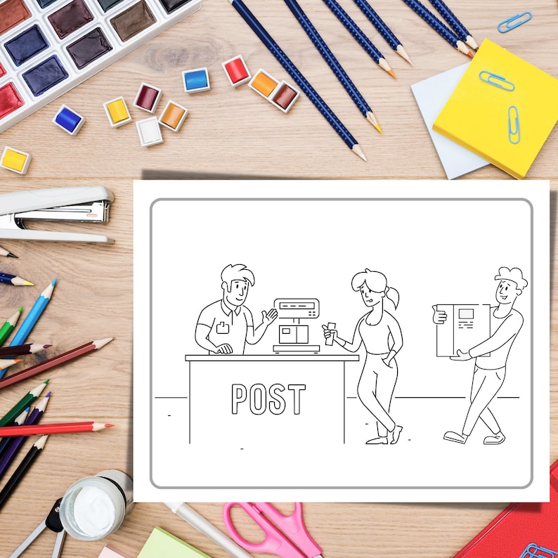 Post Office Coloring Pages for Kids Ages 4-8 by Inkhorse Publishing ...