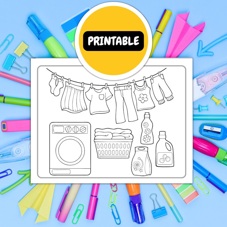 Washing Machine Coloring Pages for Kids Ages 3-8 by Inkhorse Publishing ...