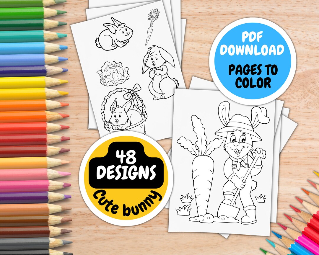 Cute Bunny Coloring Pages for Kids Ages 4-8 by Inkhorse Publishing ...