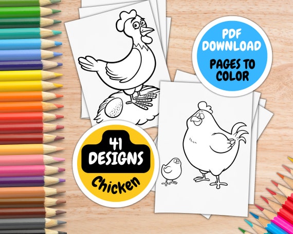 Disegni Da Colorare Di Pollo Libro Da Colorare, Pollo Illustrazione