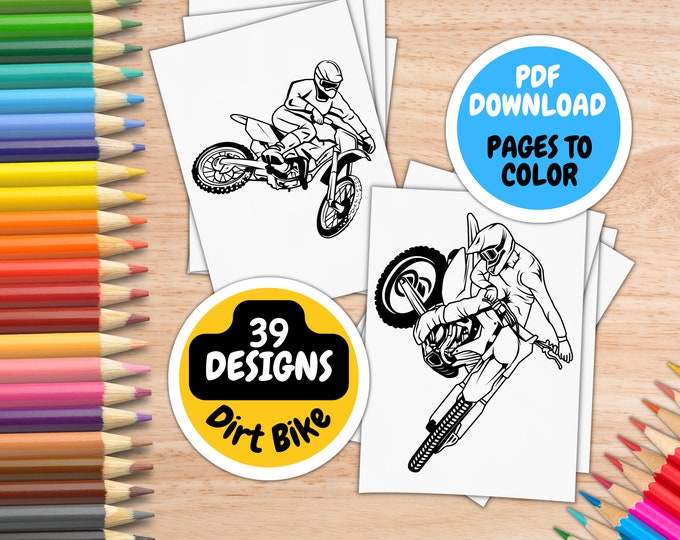 Digital Dirt Bike Coloring Pages - Etsy Canada
