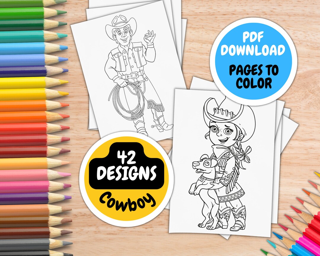 Cowboy Coloring Pages for Kids Ages 4-8 by Inkhorse Publishing | Kids ...