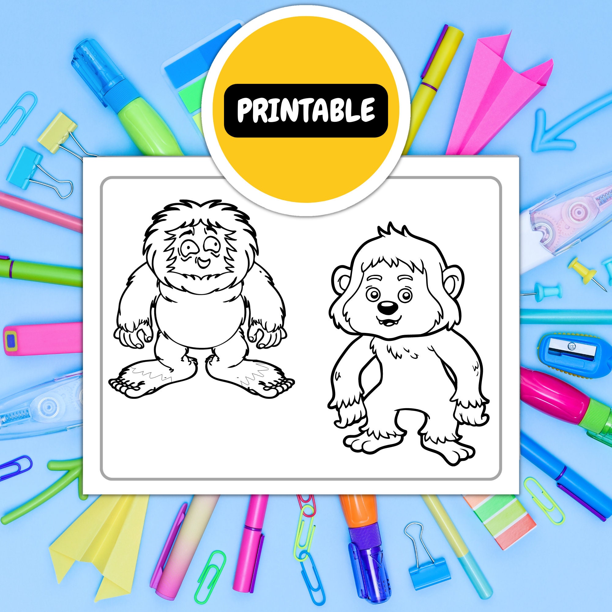 Bigfoot Coloring Pages for Kids Ages 3-8 by Inkhorse Publishing Kids ...