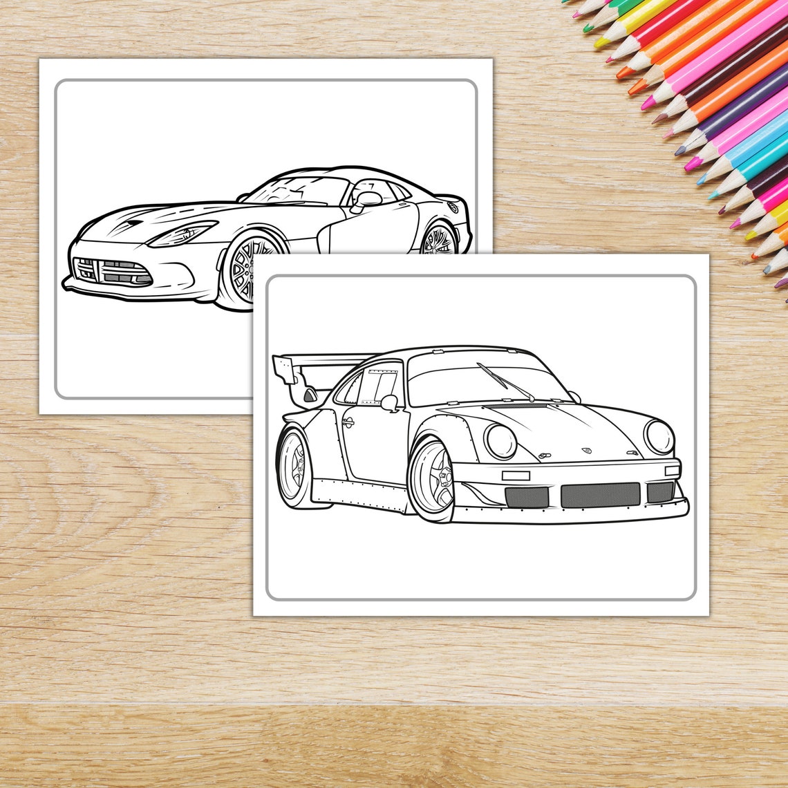 Sport Cars Coloring Pages for Kids | Printable Coloring Book With 50 ...
