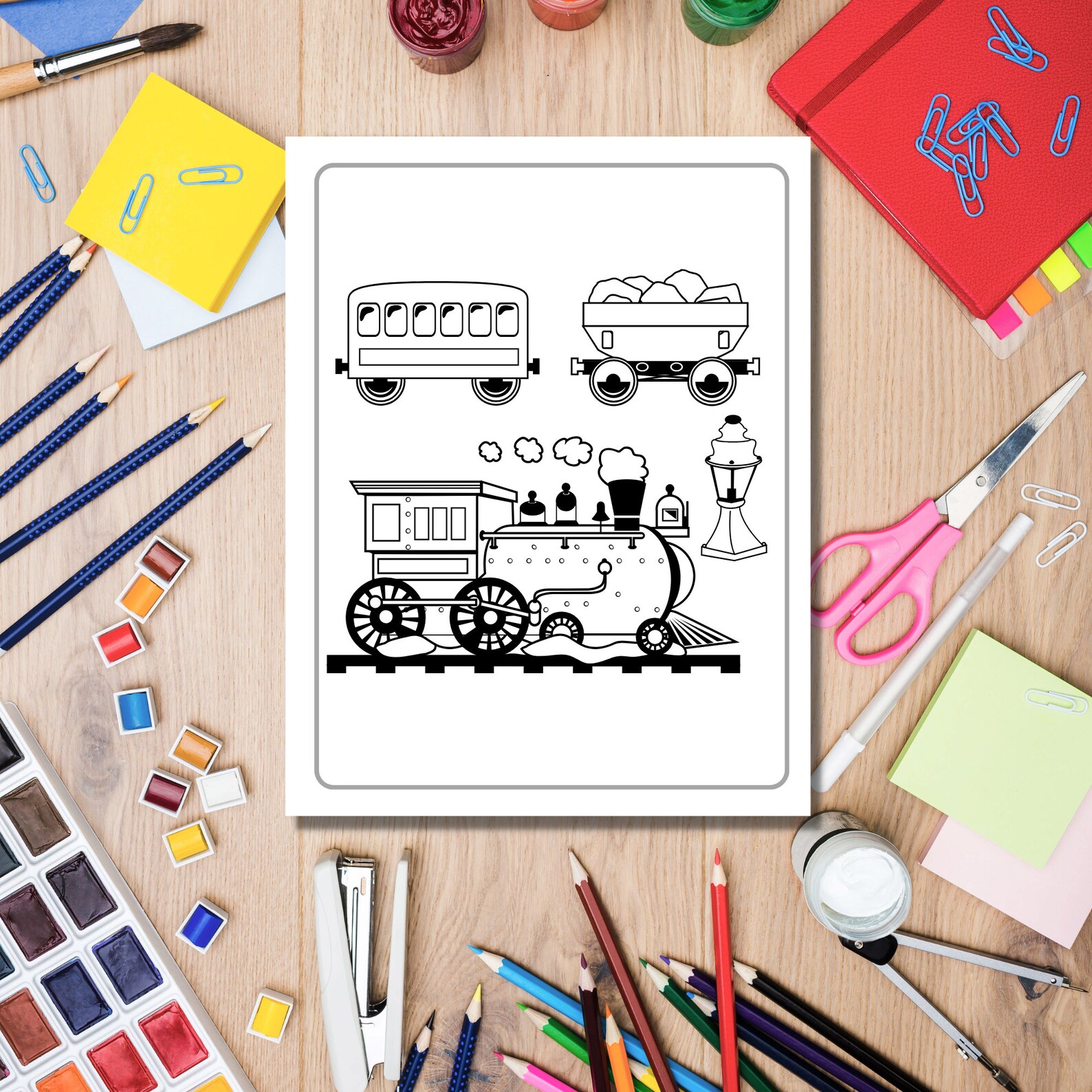 Trains Coloring Pages for Kids Ages 4-8 by Inkhorse Publishing | Kids ...
