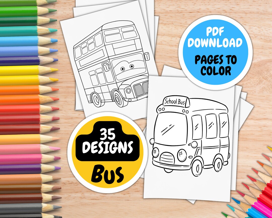 Bus Coloring Pages for Kids Ages 4-8 by Inkhorse Publishing | Kids ...