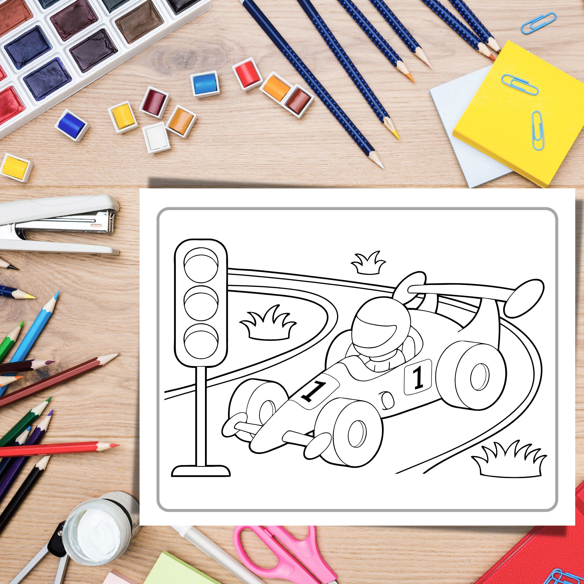 Formula One Coloring Pages for Kids | Printable Coloring Book With 30 ...