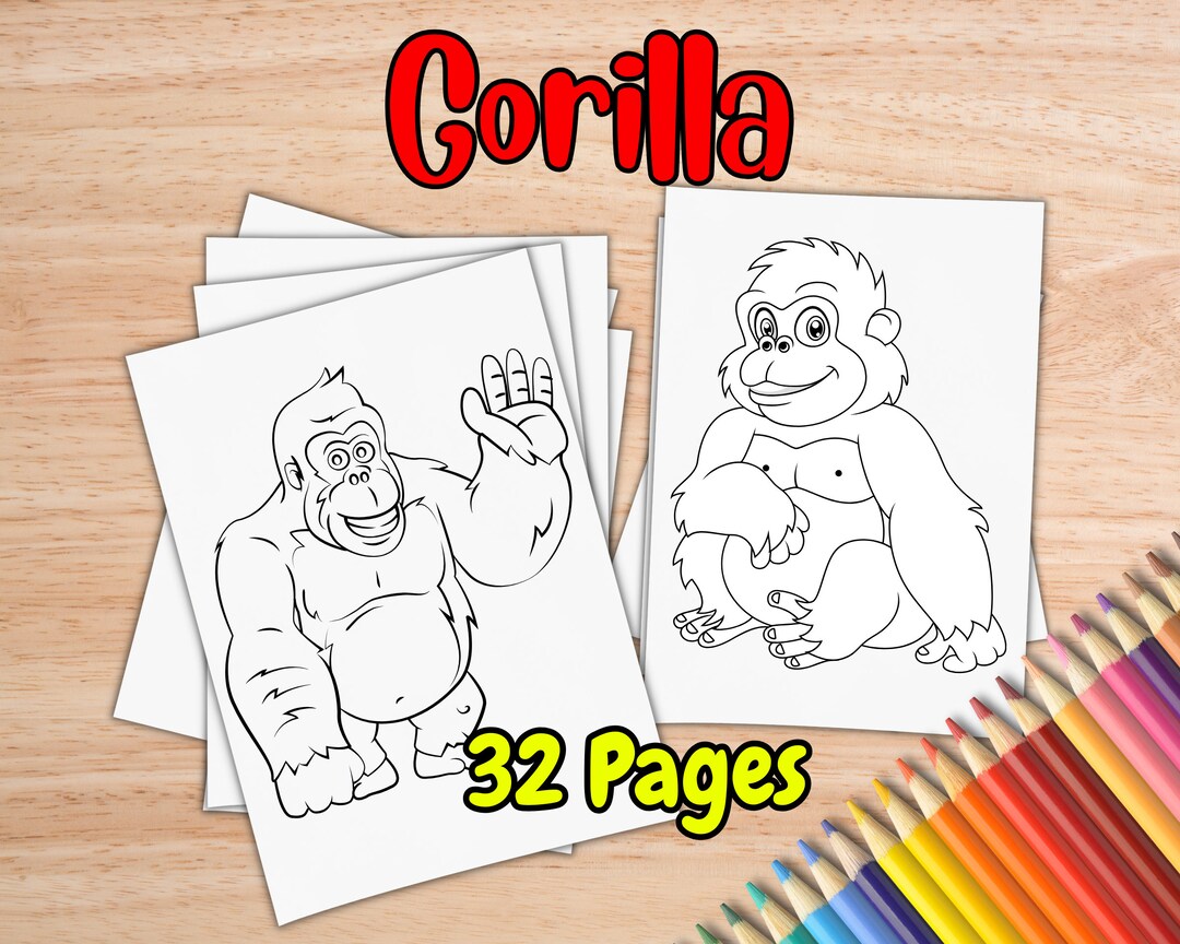 Gorilla Coloring Pages for Kids Ages 3-7by Inkhorse Publishing | Kids ...