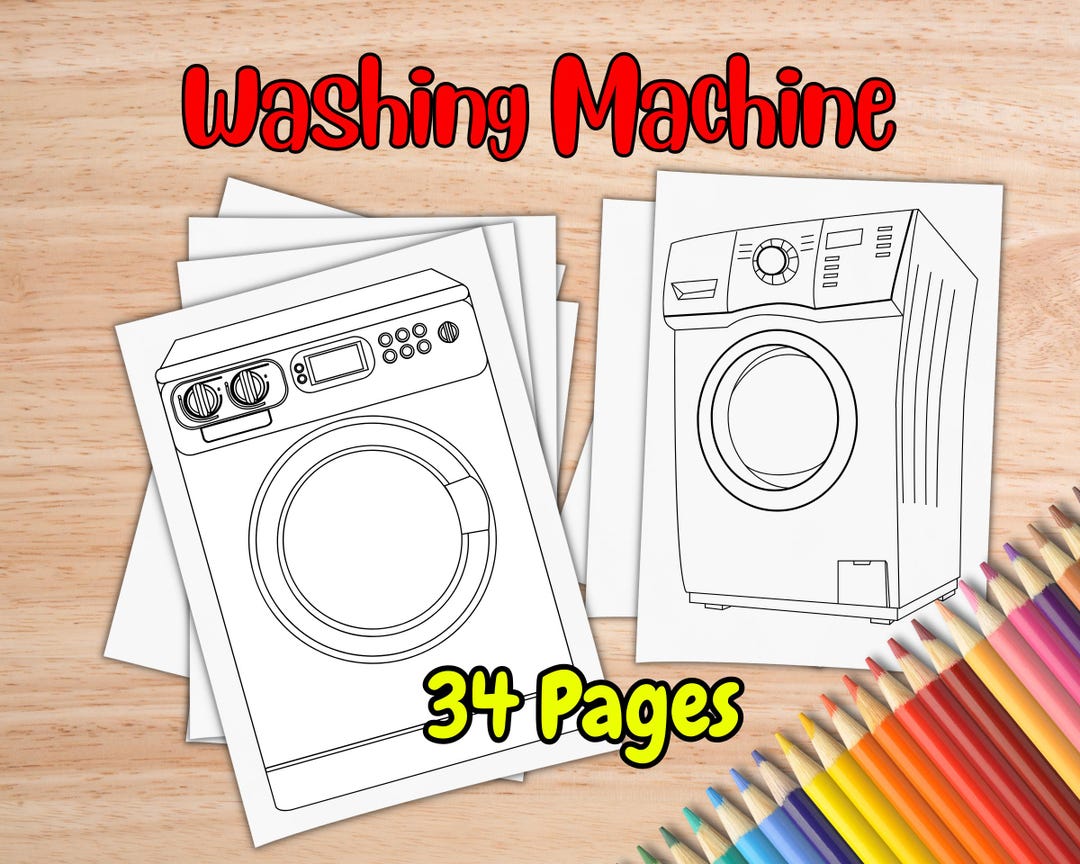 Washing Machine Coloring Pages for Kids Ages 3-8 by Inkhorse Publishing ...