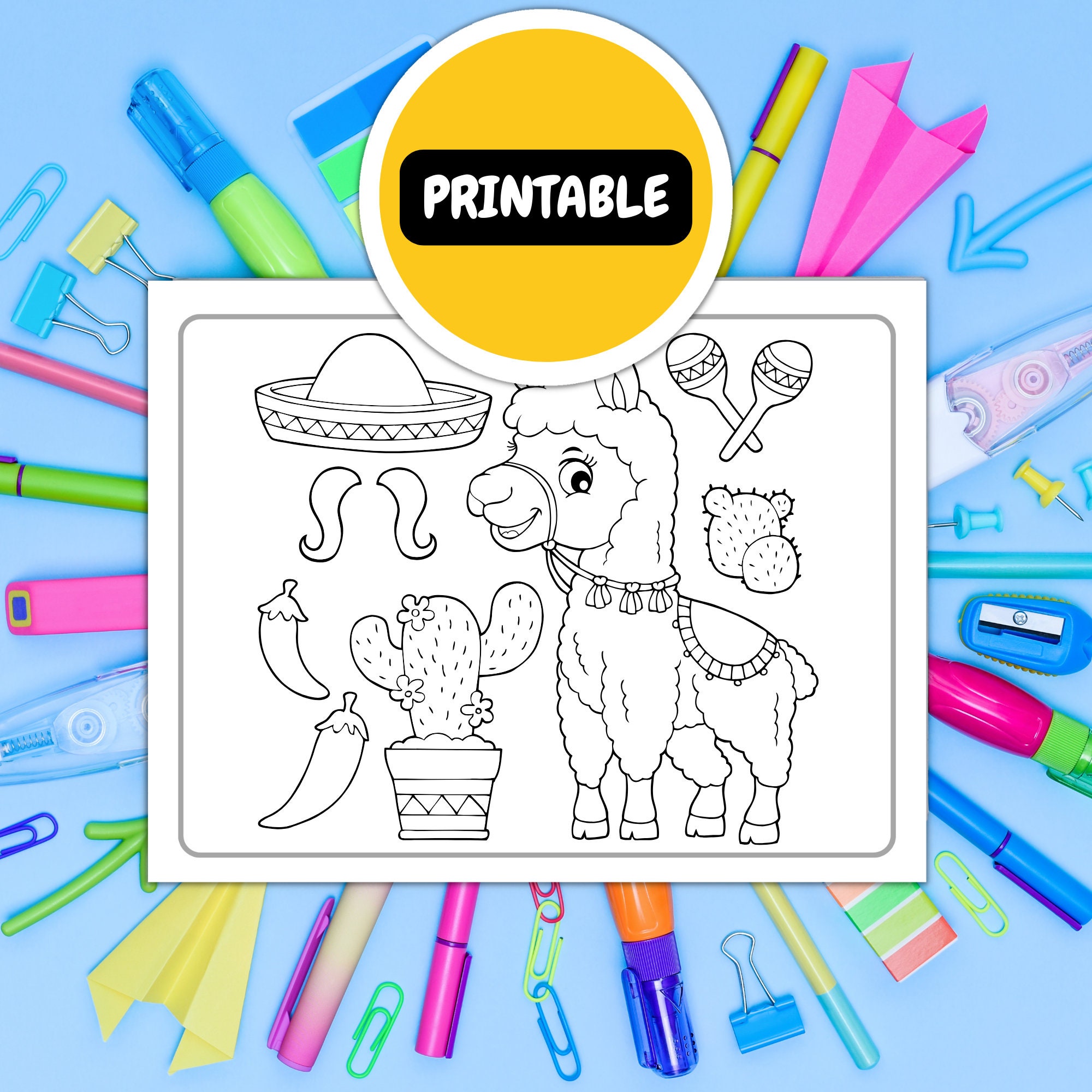 Llama Coloring Pages for Kids Ages 4-8 by Inkhorse Publishing Kids ...