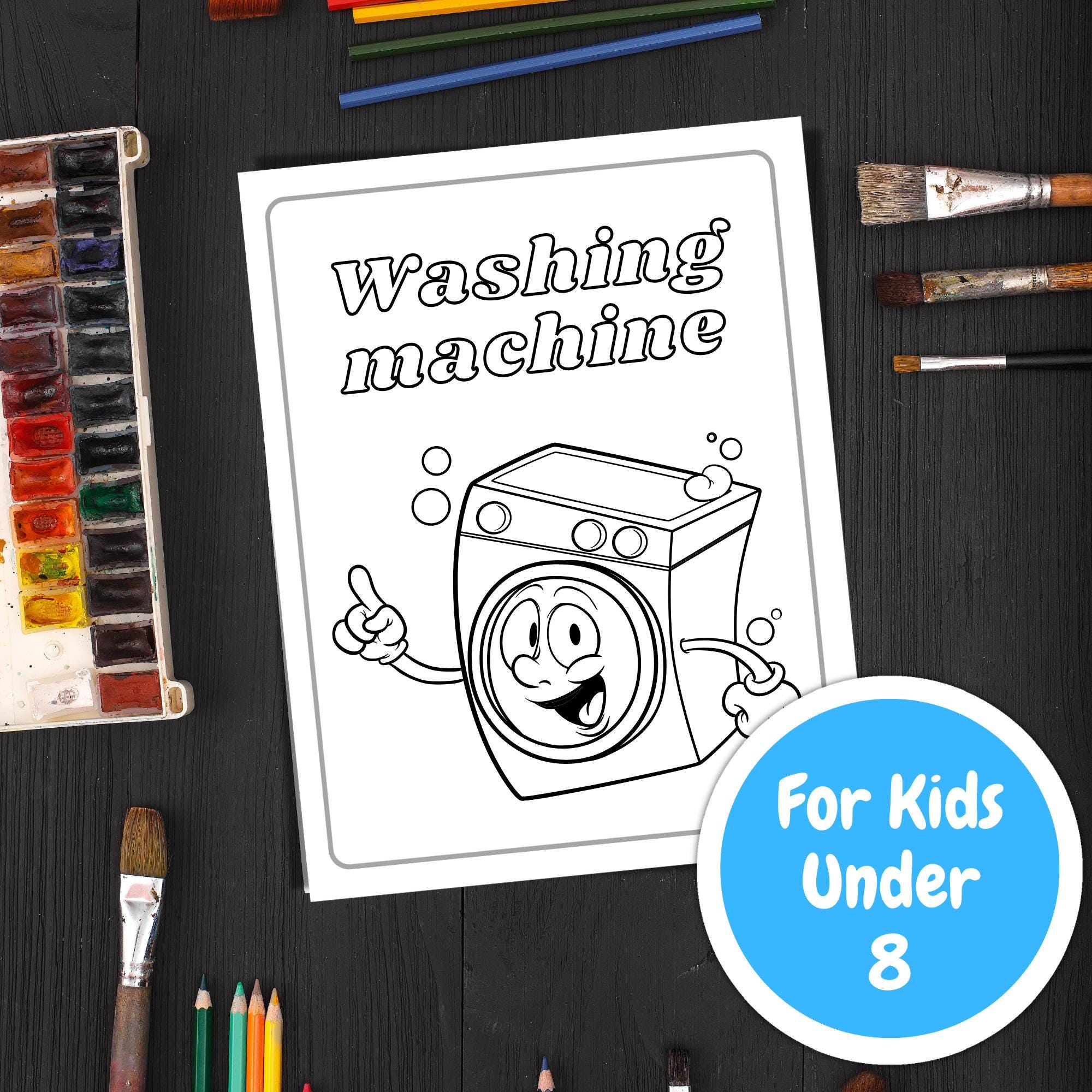 Washing Machine Coloring Pages for Kids Ages 3-8 by Inkhorse Publishing ...