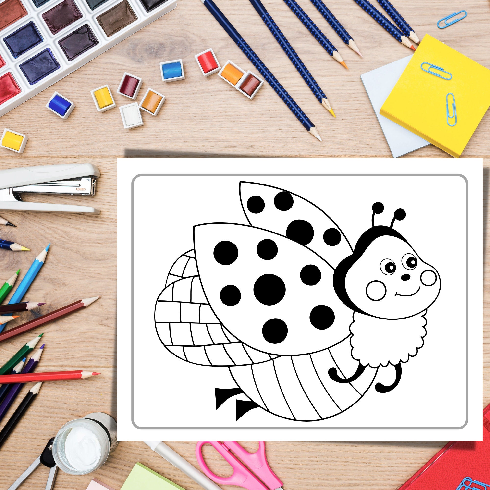 Ladybug Coloring Pages for Kids Ages 4-8 by Inkhorse - Etsy