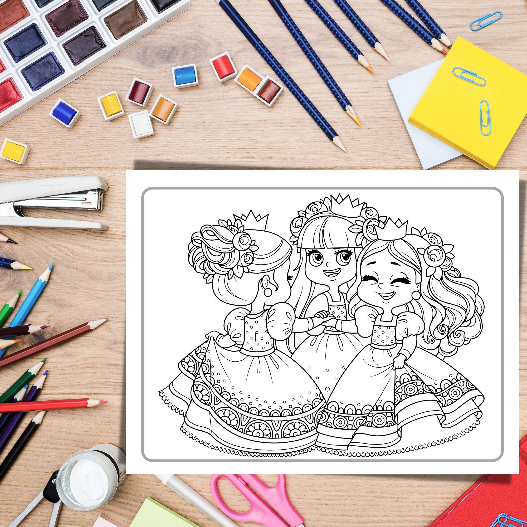Little Princess Coloring Pages for Kids Ages 4-8 by Inkhorse - Etsy