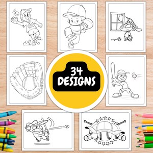 Baseball Coloring Pages for Kids Ages 4-8 | Printable Coloring Book ...