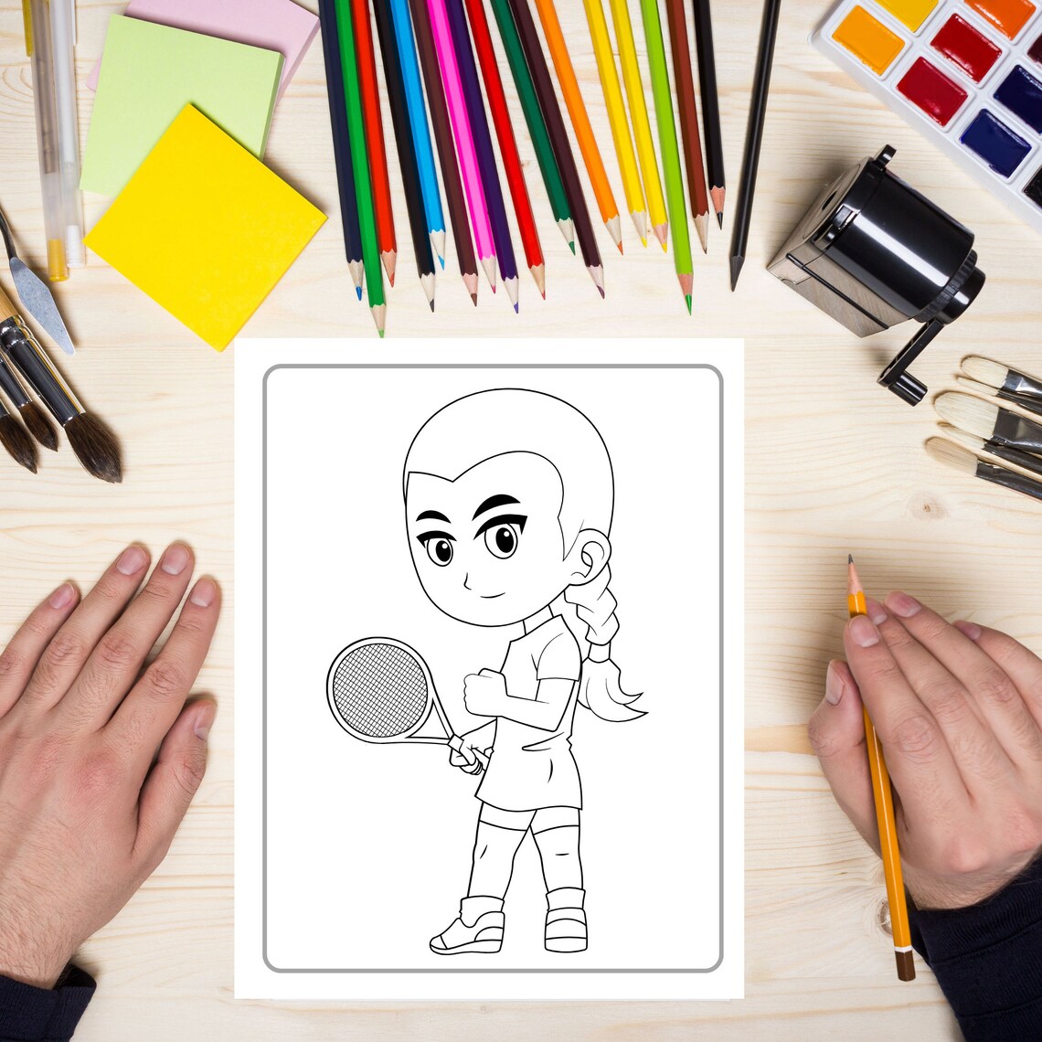 Tennis Coloring Pages for Kids Ages 4-8 | Printable Coloring Book With ...