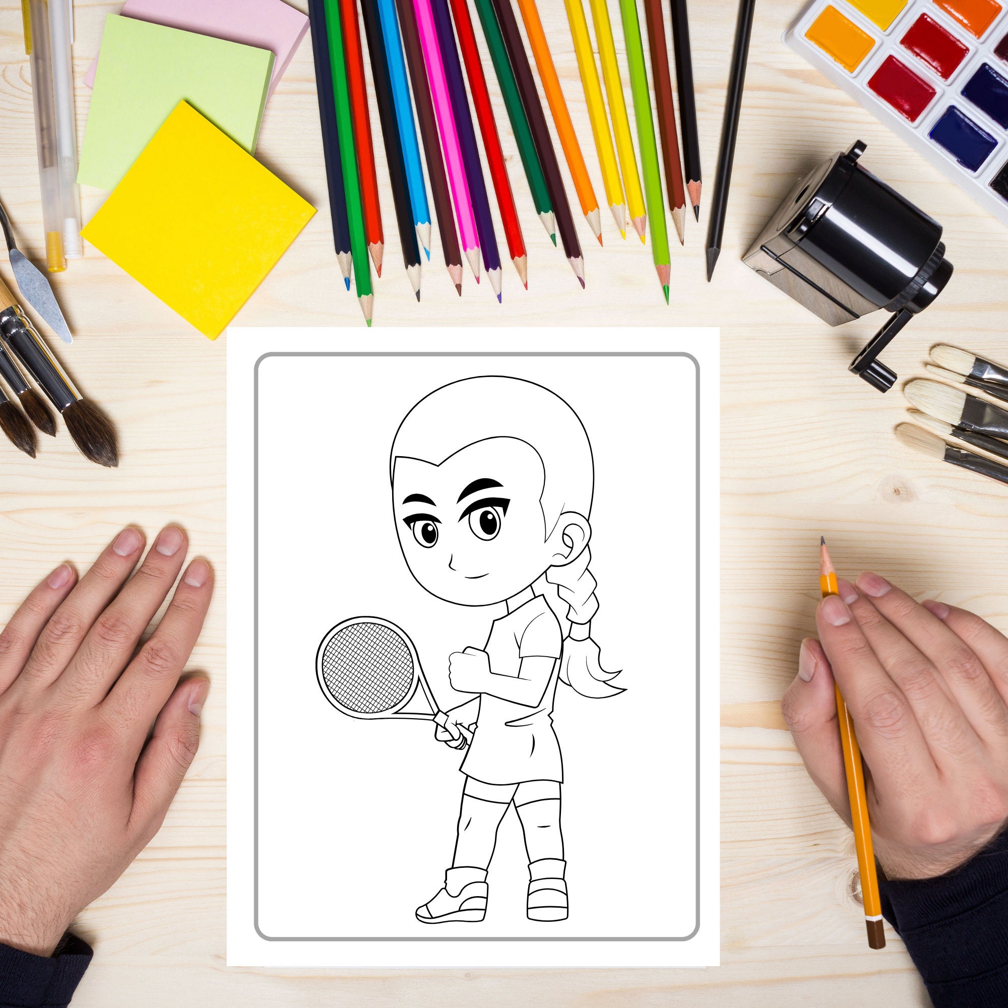 Tennis Coloring Pages for Kids Ages 4-8 | Printable Coloring Book With ...