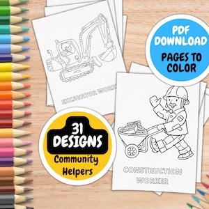 Community Helpers Coloring Pages for Kids Ages 4-8 by Inkhorse ...