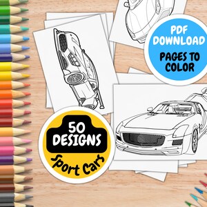 Sport Cars Coloring Pages for Kids Printable Coloring Book - Etsy