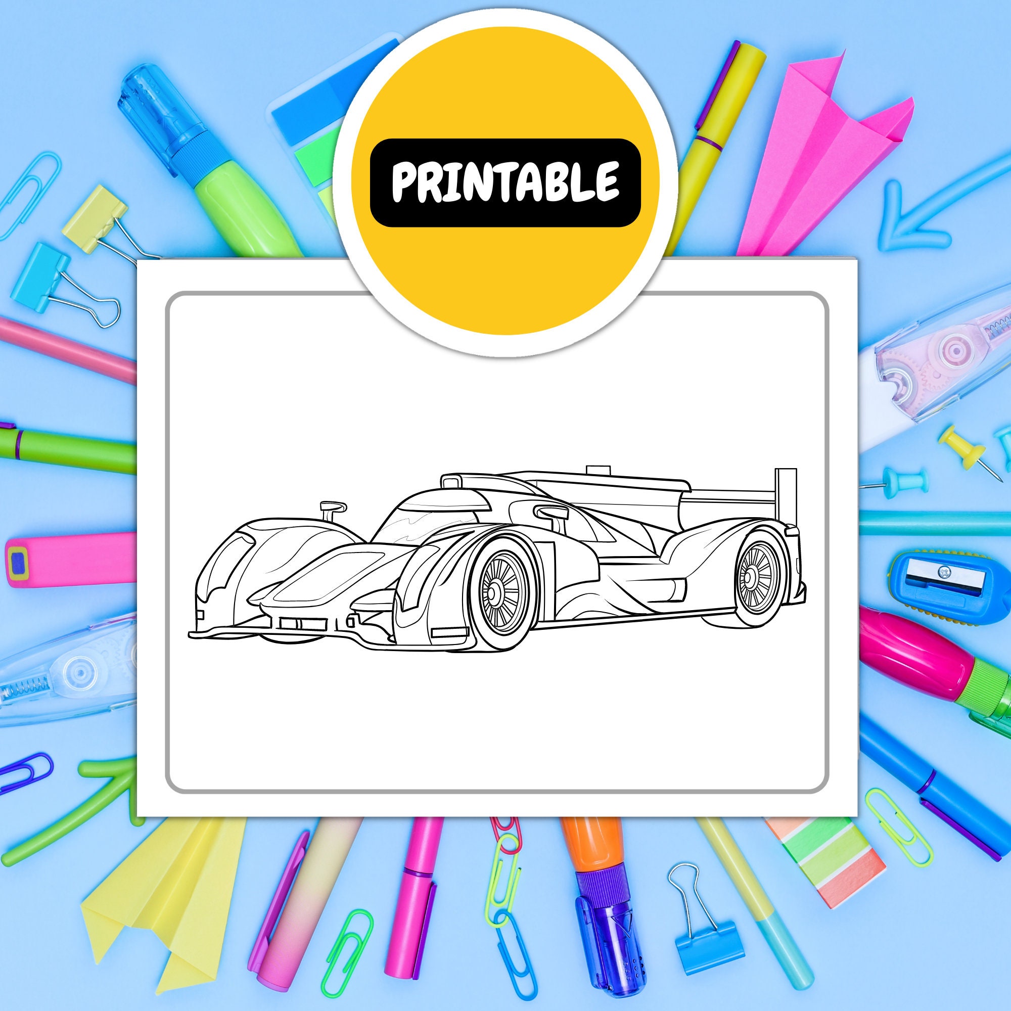 Formula One Coloring Pages for Kids | Printable Coloring Book With 30 ...