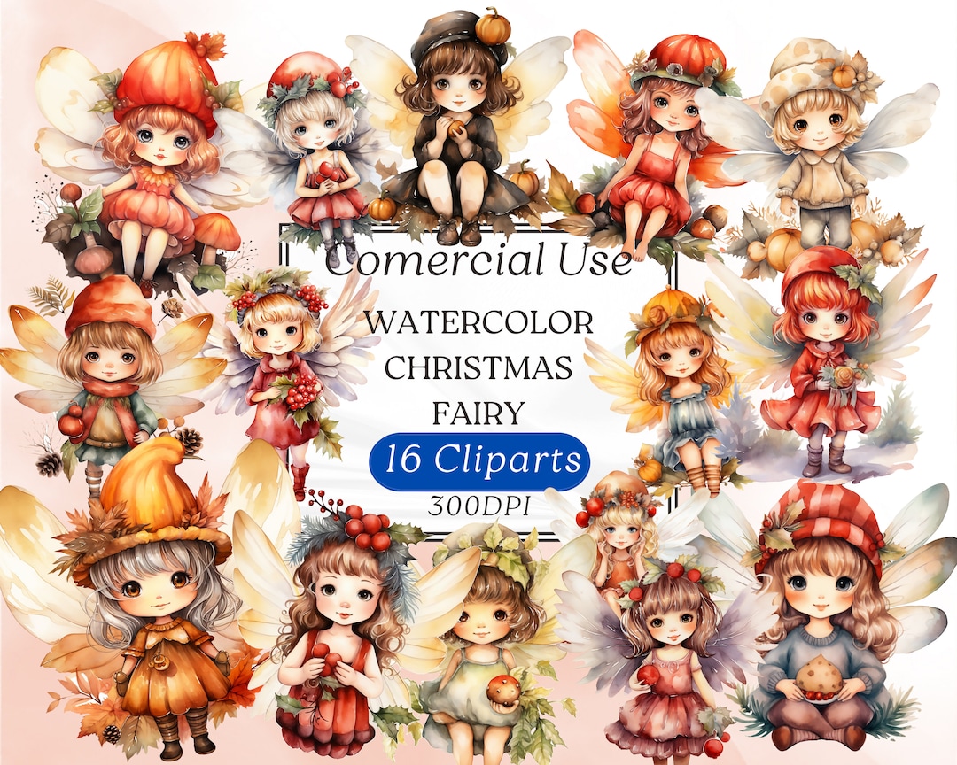 Enchanting 16 PNG Christmas Fairy Clipart, Fairytale Christmas Clip Art ...