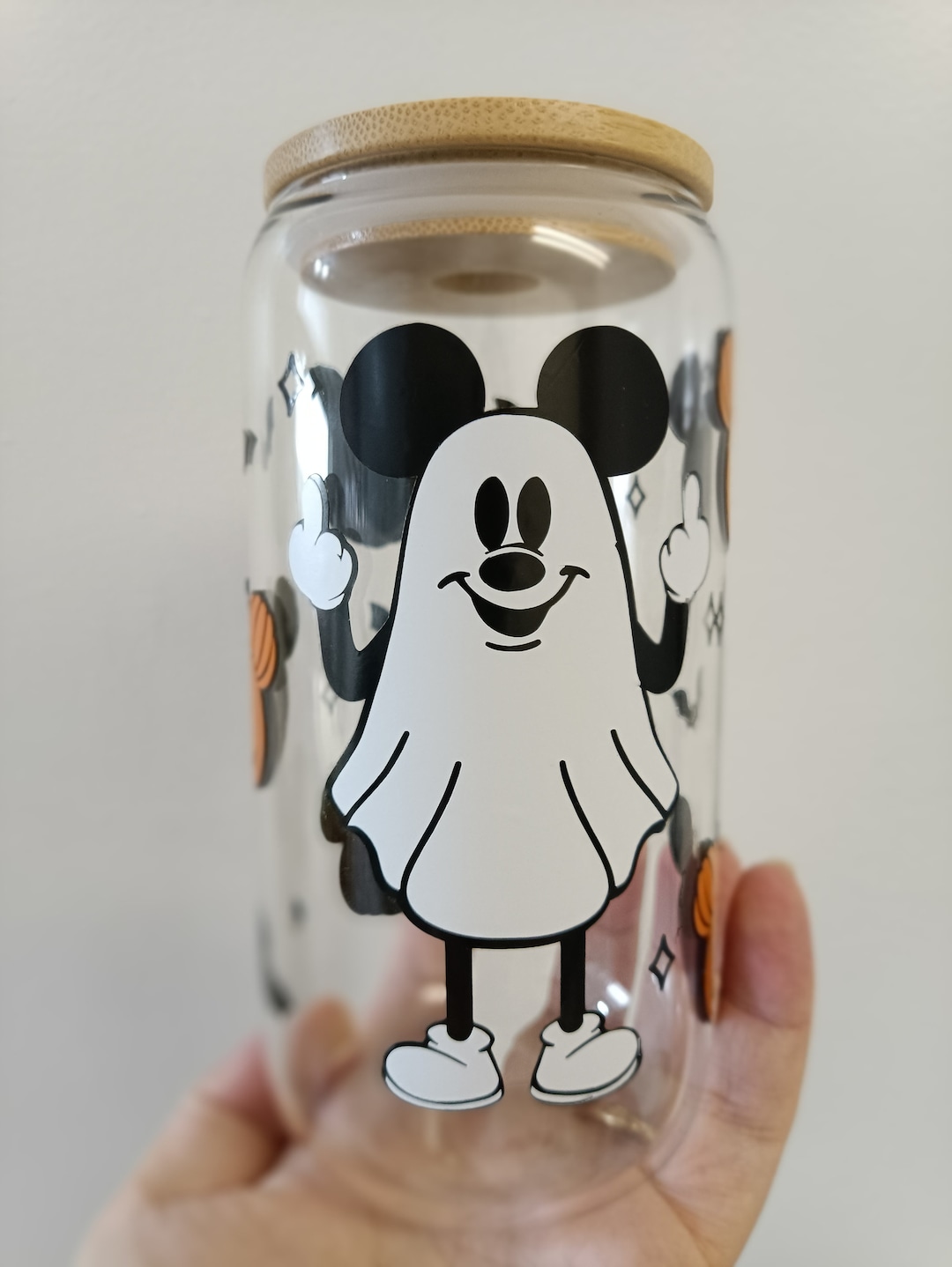 Cute Ghost Glass Can,halloween Ghost Cup, Fall Glass Can, Ghosties ...