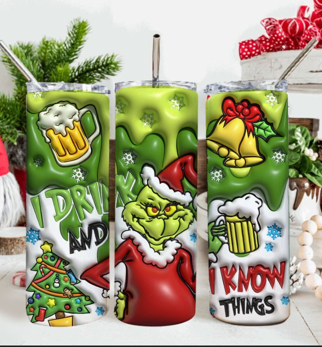 Grinch Stanley Cup 20oz Skinny Tumbler - Etsy UK