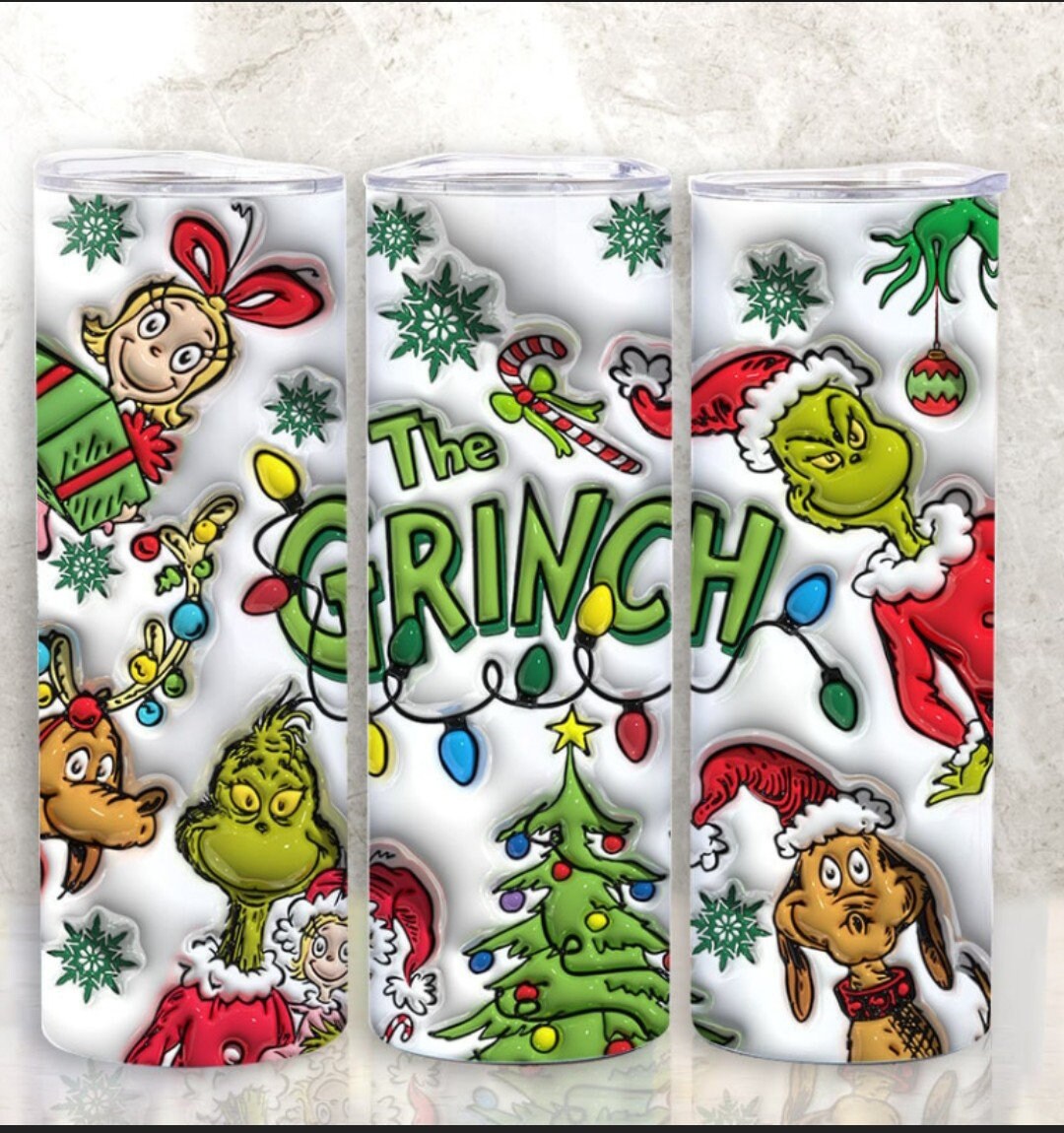 The Grinch Stanley Cup 20oz Skinny Tumbler - Etsy