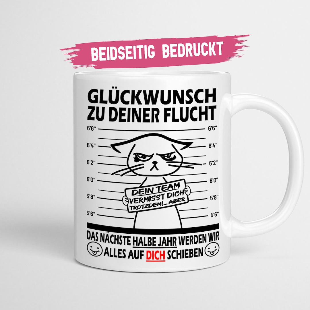 Abschiedsgeschenk Kollegen | Glückwunsch zu Deiner Flucht | Jobwechsel ...