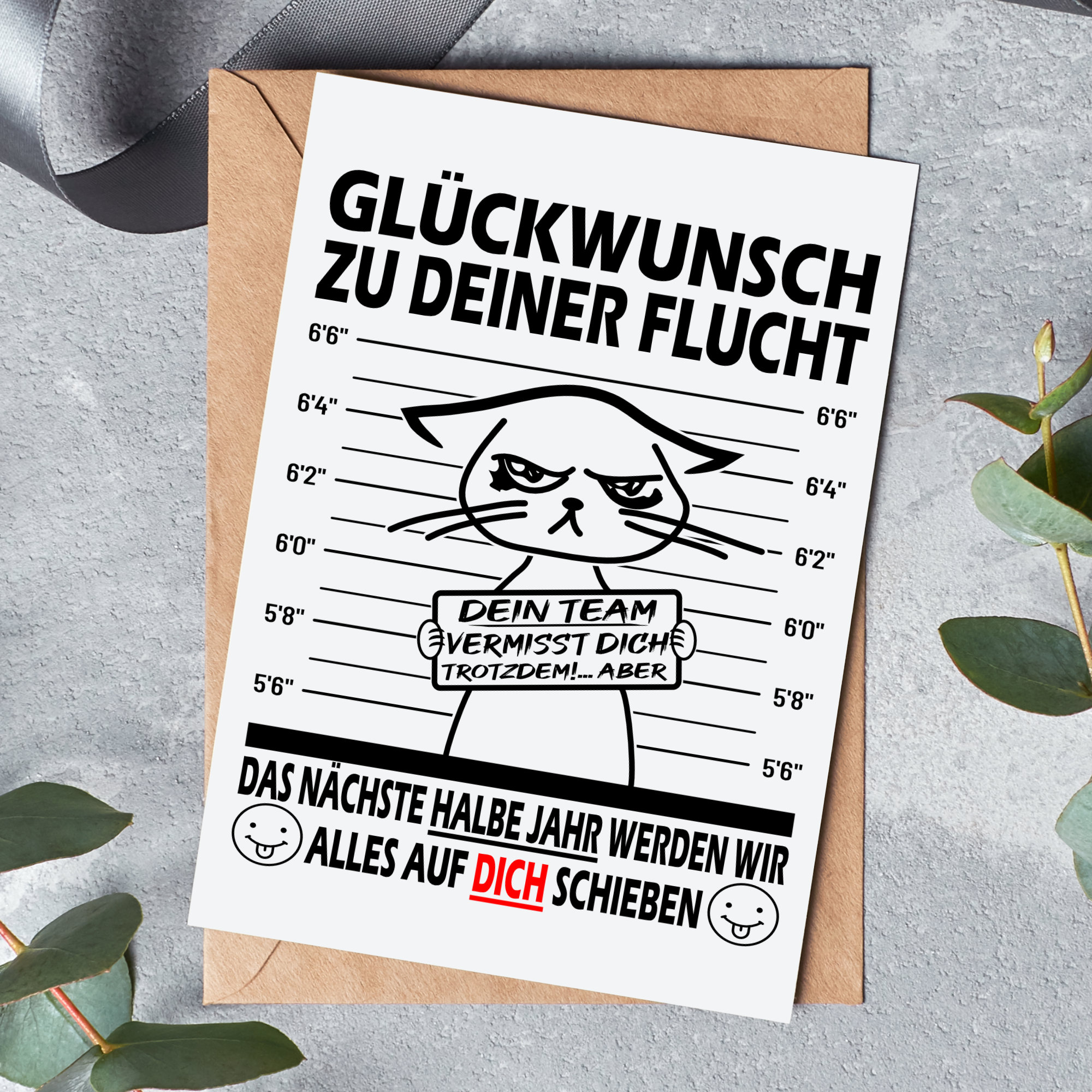 Abschiedskarte Kollege | Glückwunsch zu Deiner Flucht ...