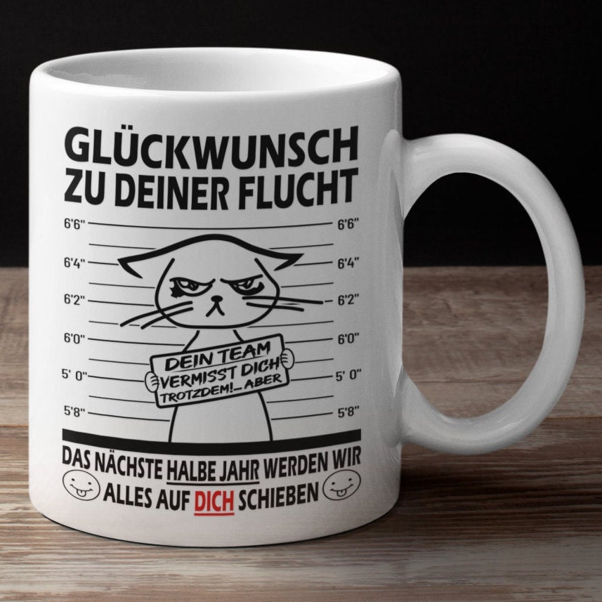 Abschiedsgeschenk Kollegen Glückwunsch zu Deiner Flucht - Etsy.de