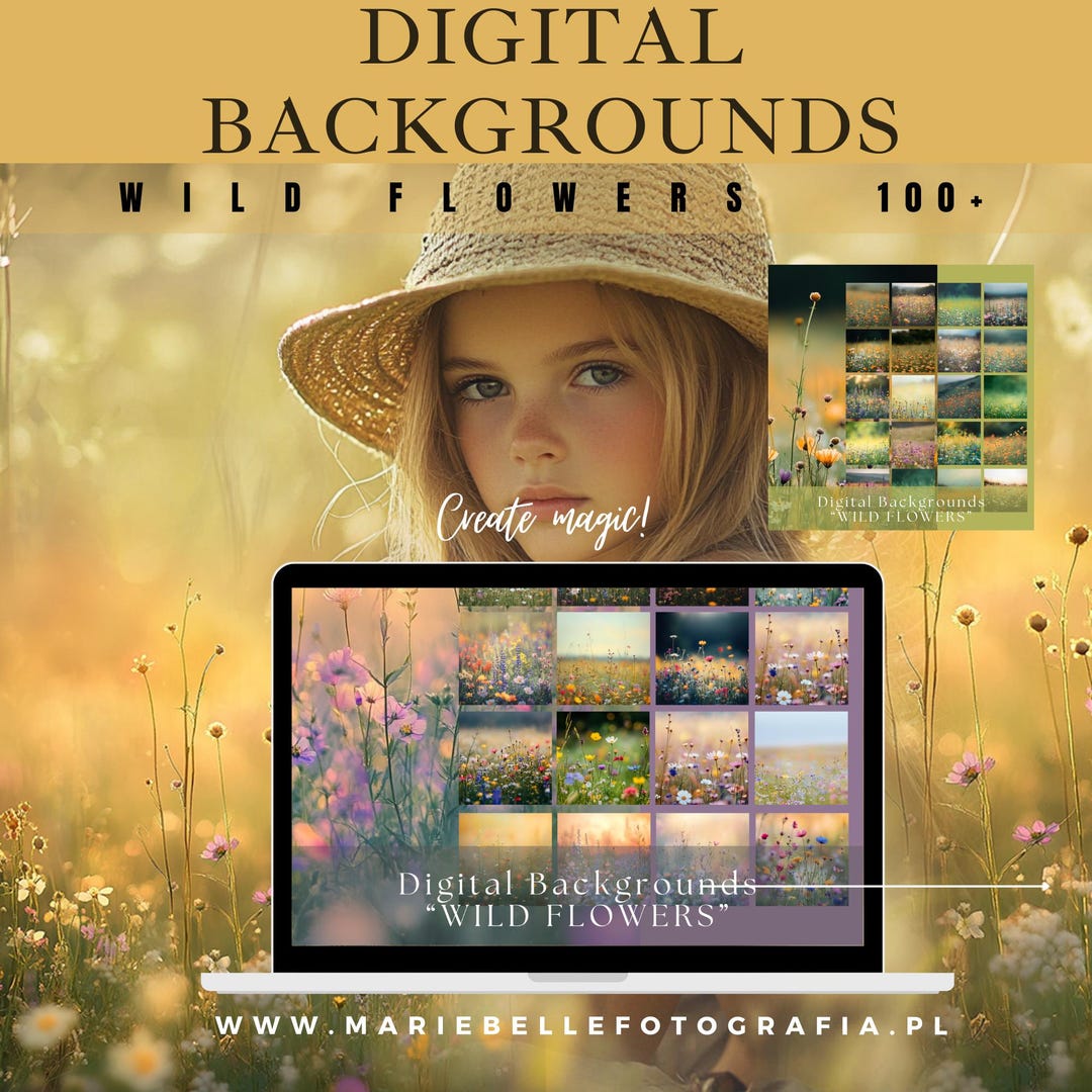 Digital Backgrounds "wild Flowers" - Etsy