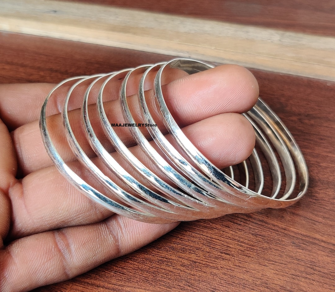 Set of 7 Bangles* 925 Sterling Silver Bangle* Stacking Bangles ...