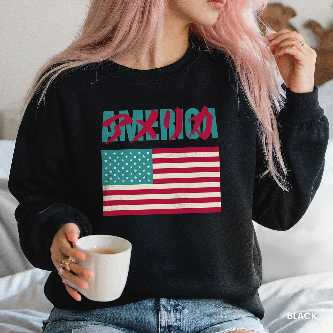 4th of July American Flag Kanji Shirt, Fourth of July USA Sweatshirt ...