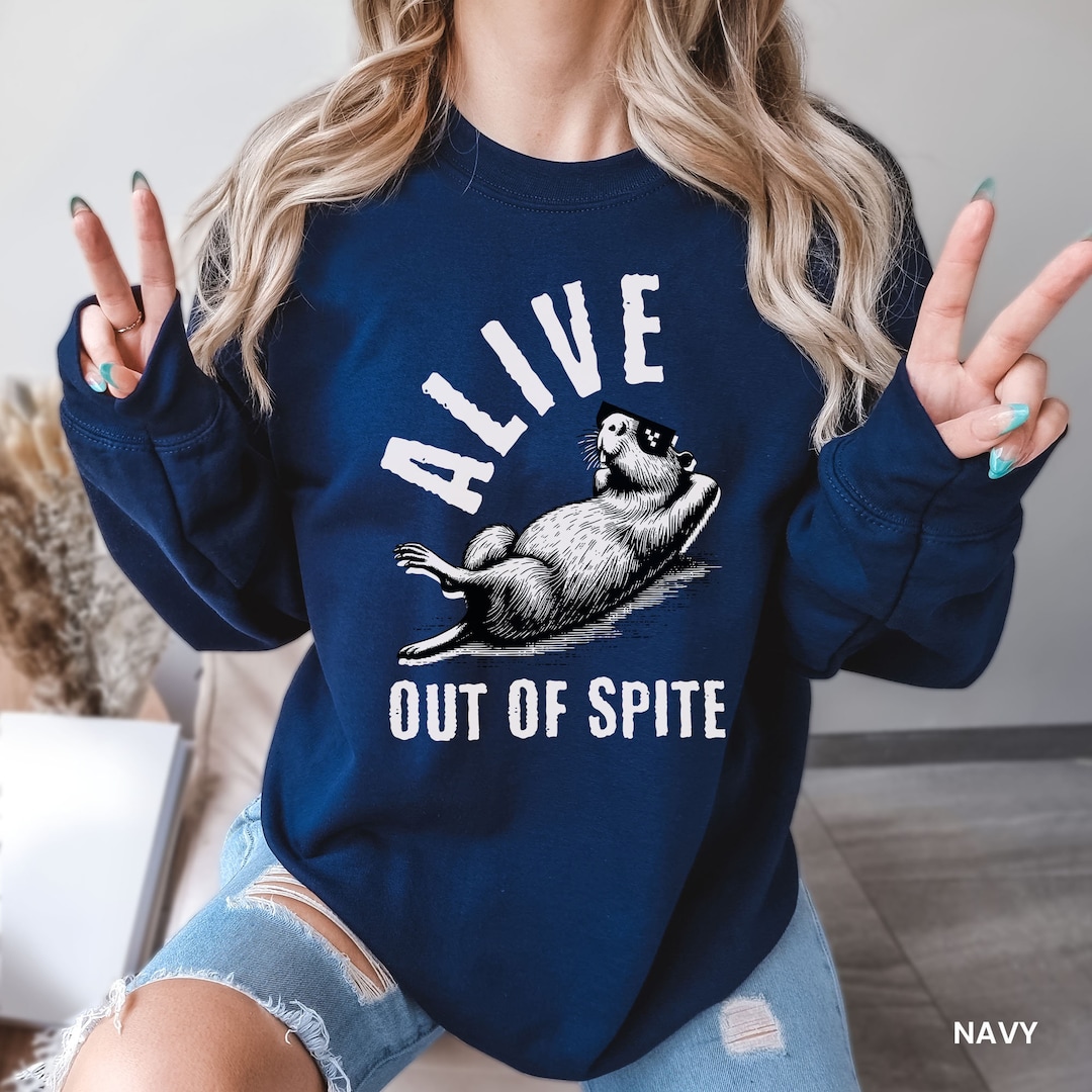 Weirdcore Capybara Alive Out of Spite Meme Shirt, Mental Health Matters ...