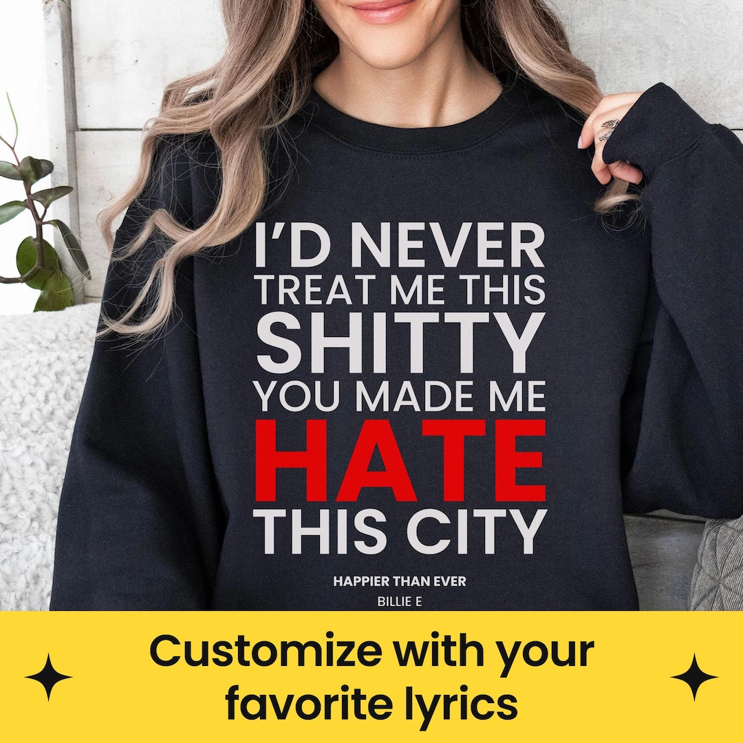 Custom Song Lyrics Shirt, Personalized Artiste Sweatshirt, Concert Tour ...