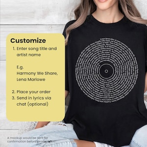 Custom Song Lyrics Shirt, Personalized Music Artist Lover Sweatshirt ...