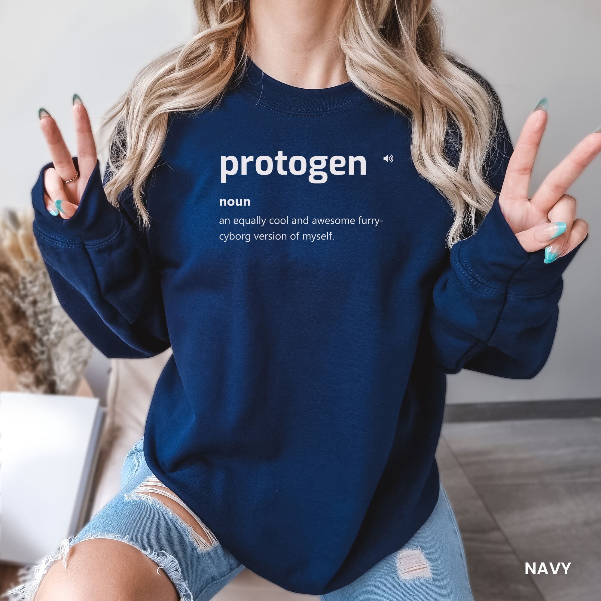 Protogen Meme Definition Shirt, Anthropomorphic Fursona Tshirt Gift for ...