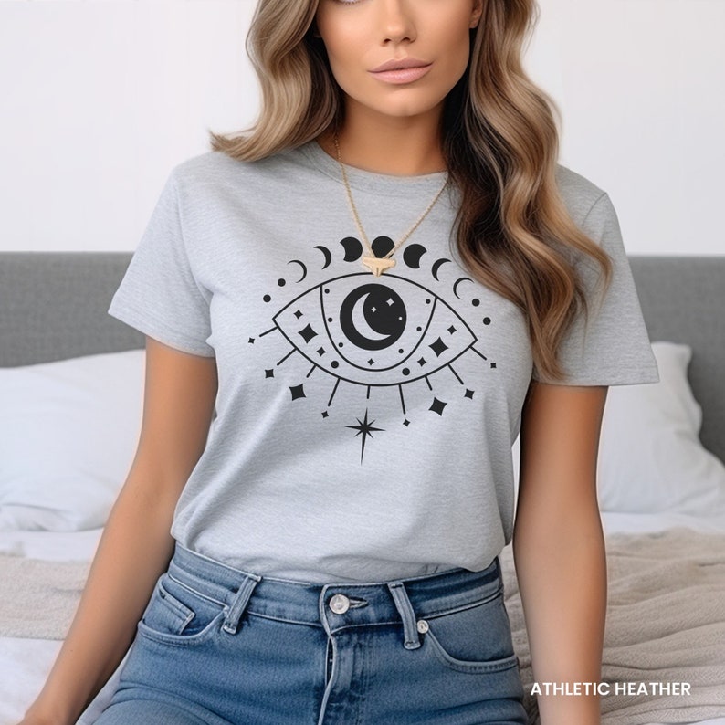 Celestial Moon Phases Evil Eye Shirt, Witch Bachelorette Sweatshirt ...