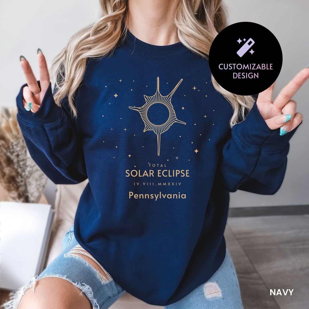Custom Solar Eclipse 2024 Tshirt, Personalized State Sweatshirt, Solar ...