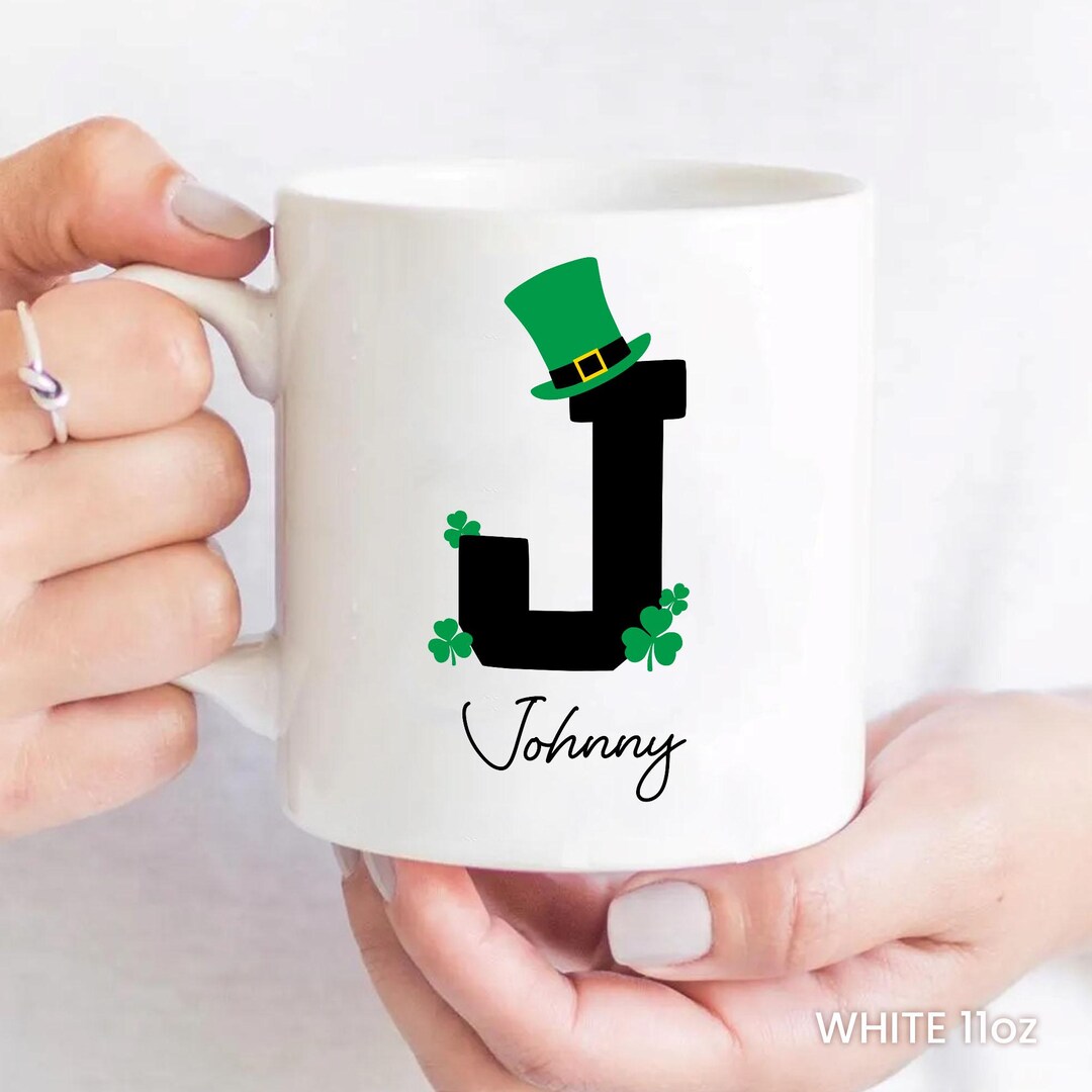 Custom Monogram Coffee Mug, Personalized Initials Saint Patricks ...